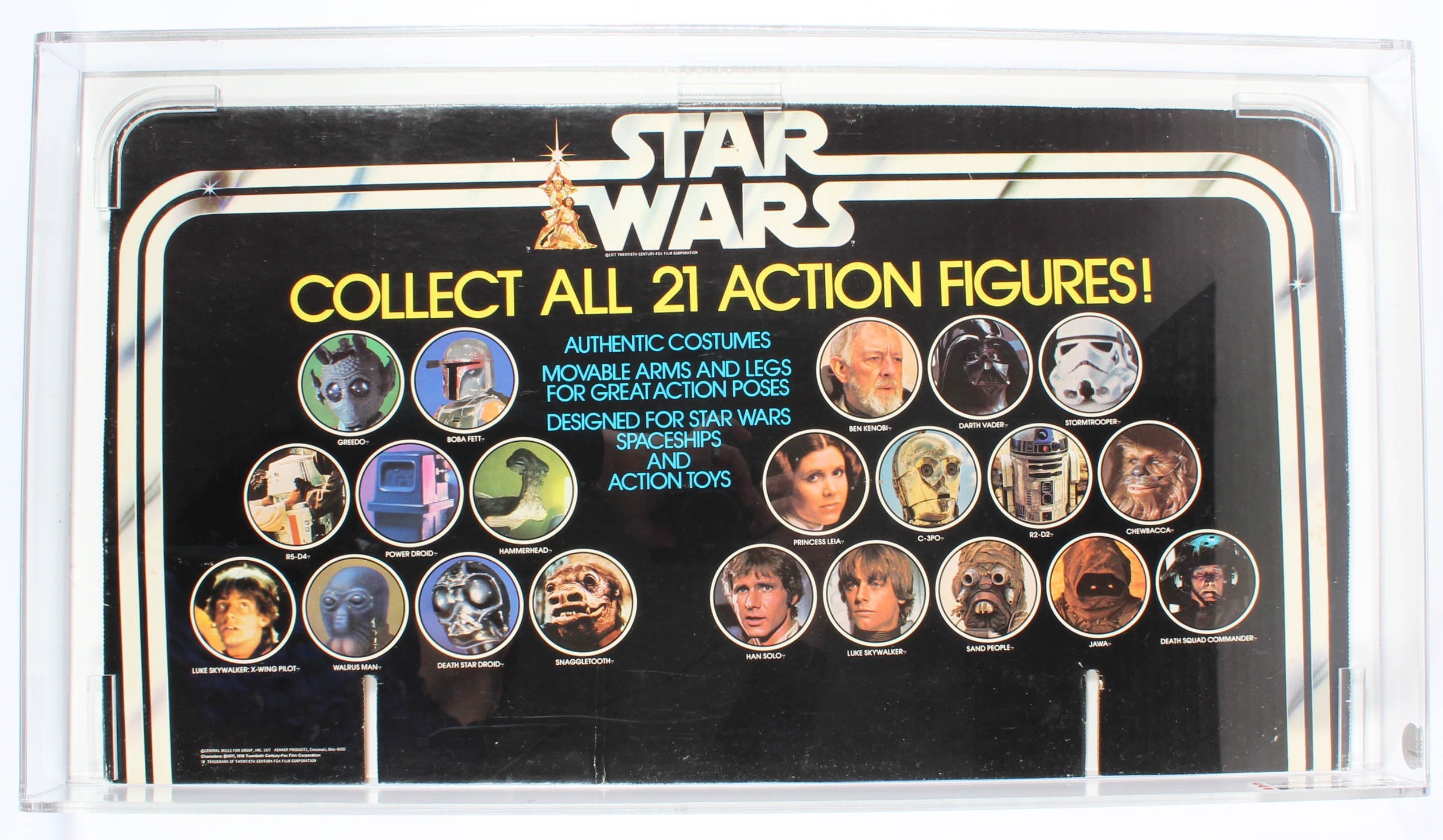 1979 Star Wars 21 Action Figure Bin Header Display
