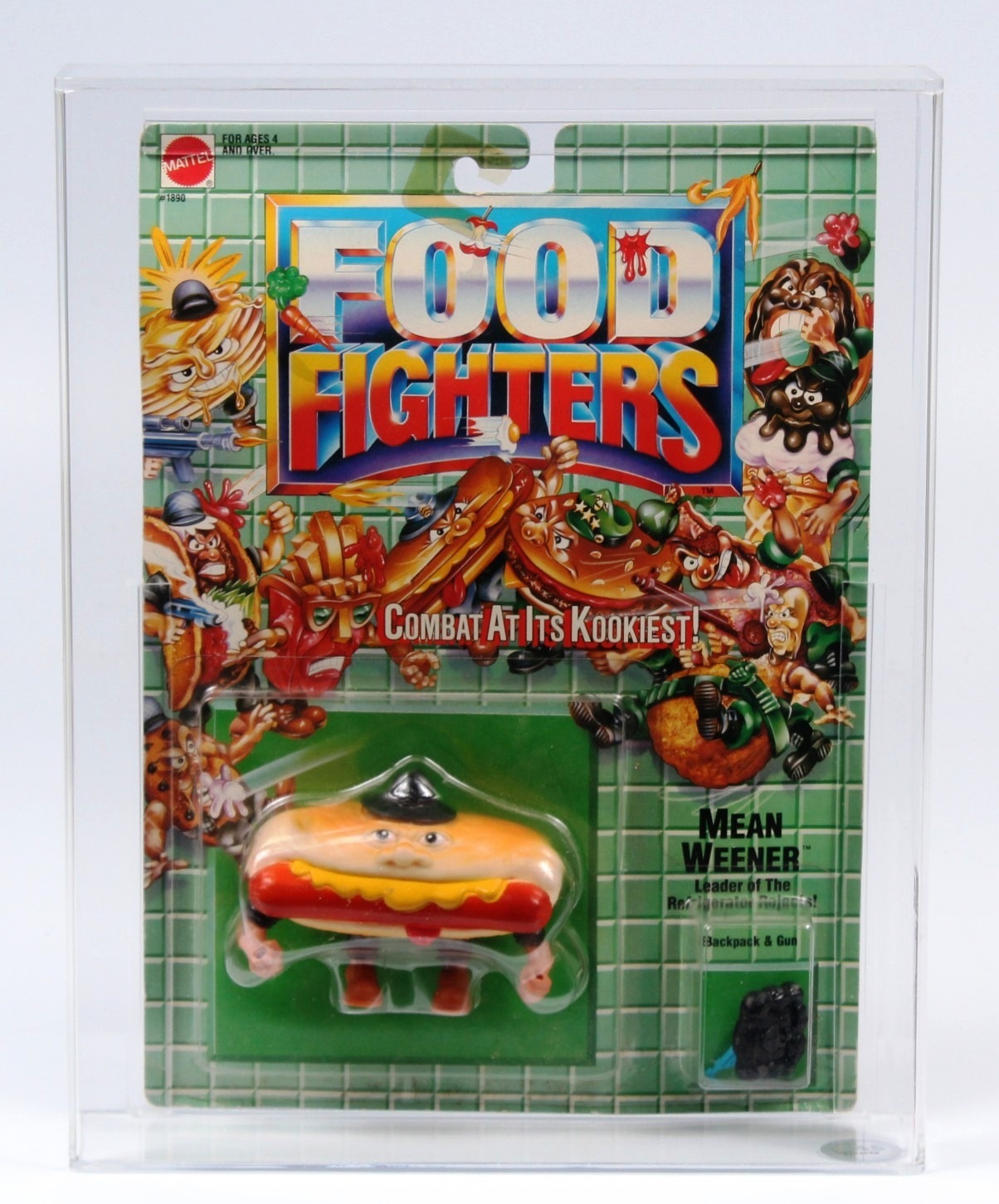 1988 Mattel Food Fighters Carded Action Figure - Mean Weener