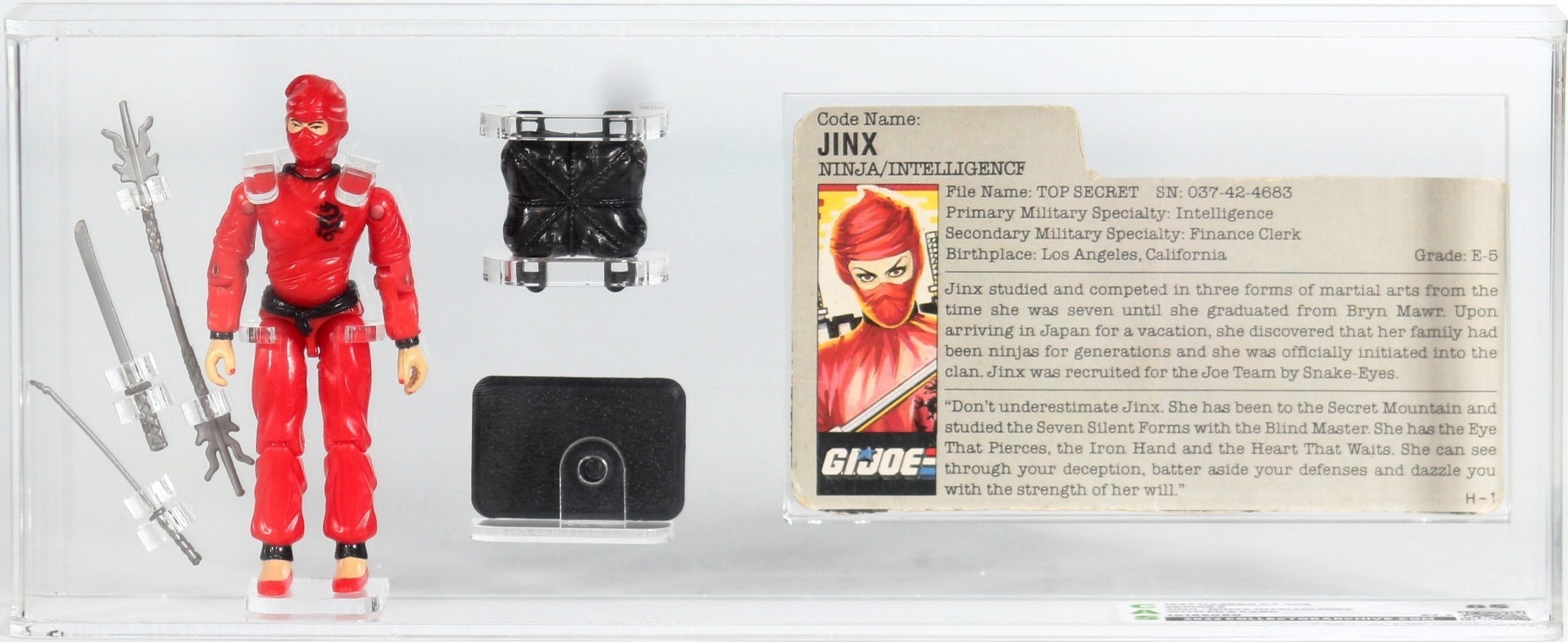 1987 Hasbro G.I. Joe Loose Action Figure & Filecard - Jinx