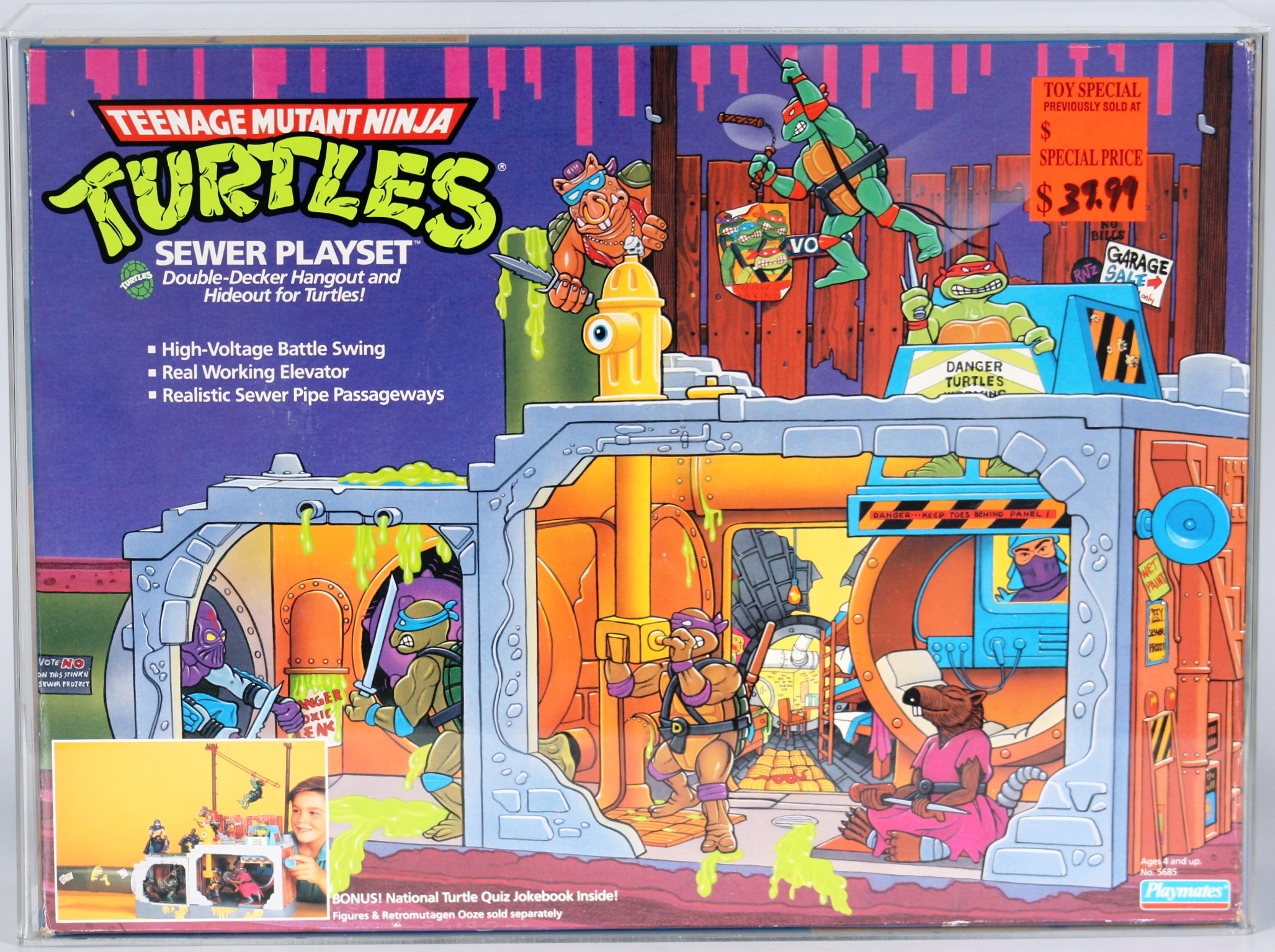 1989 Playmates Teenage Mutant Ninja Turtles Boxed Playset - Sewer Playset