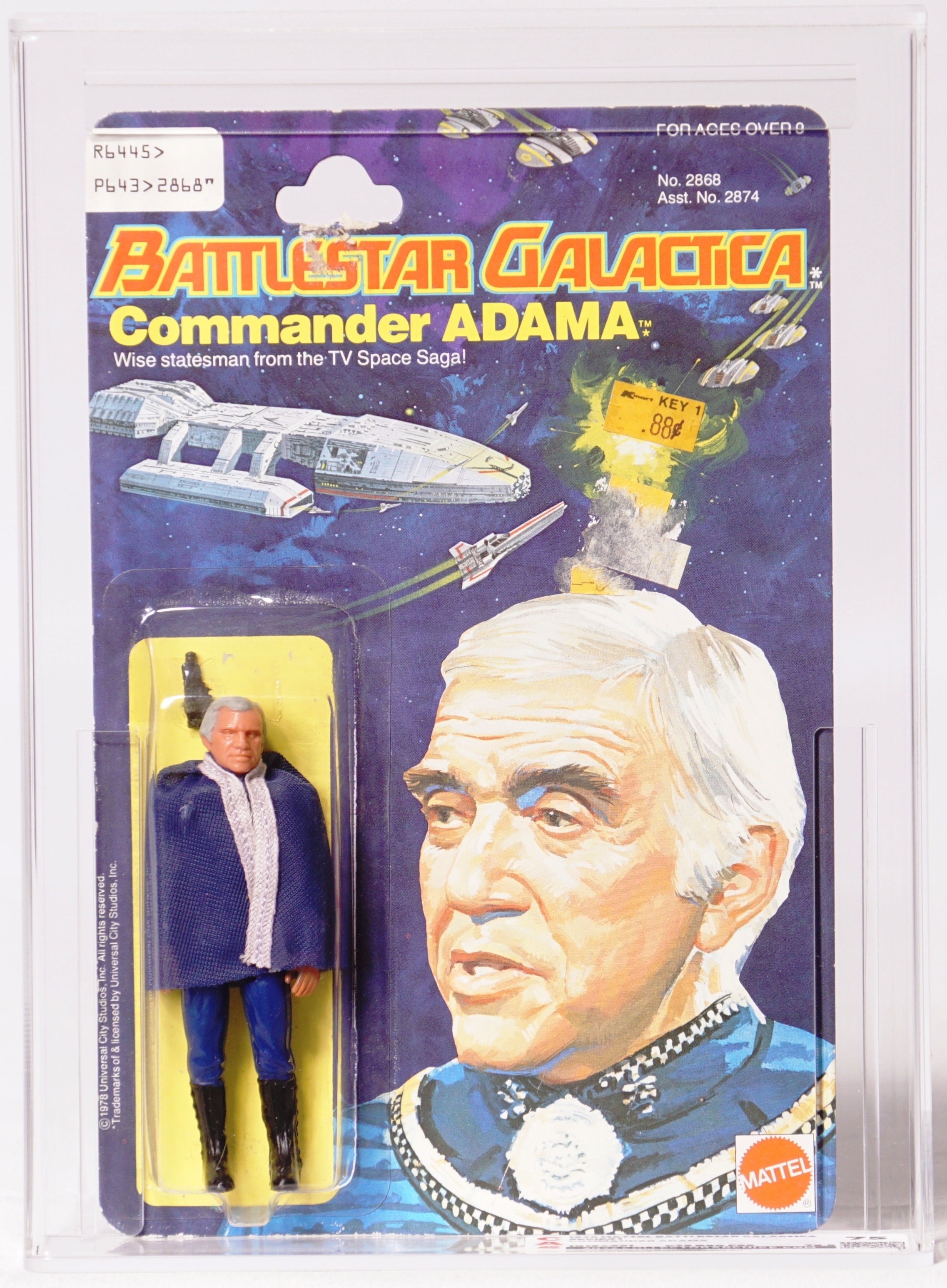 1978 Battlestar Galactica Carded Action Figure - Commander Adama