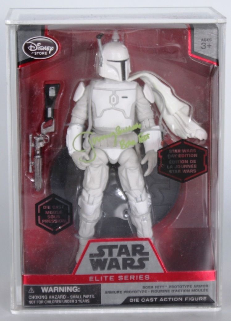 CUSTOM Disney Star Wars Elite Series Diecast Boxed Actin Figure Boba Fett Prototype Armor Signed by Jeremy Bulloch JSA COA