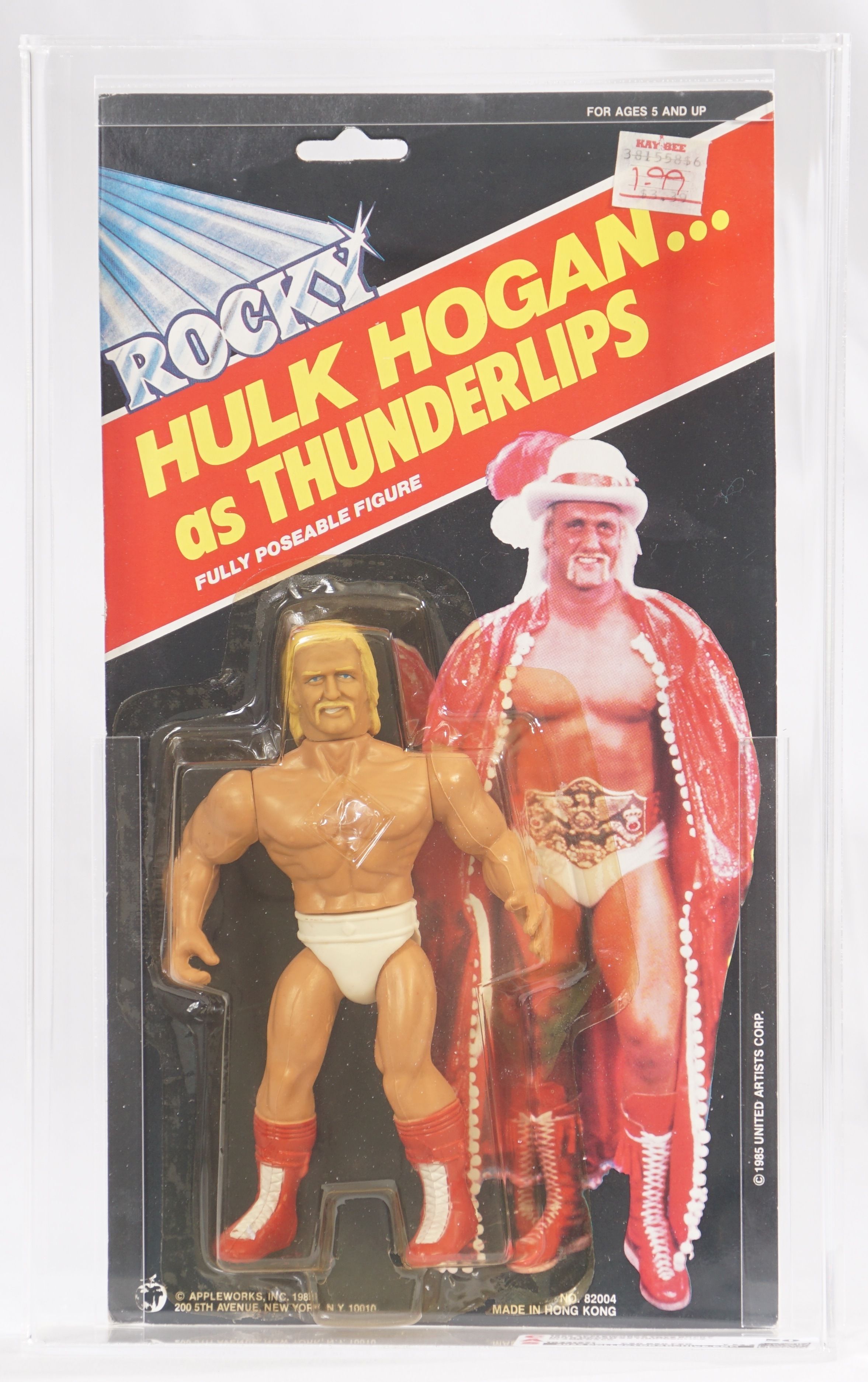 1985 Appleworks Rocky Carded Action Figure Hulk Hogan as Thunderlips