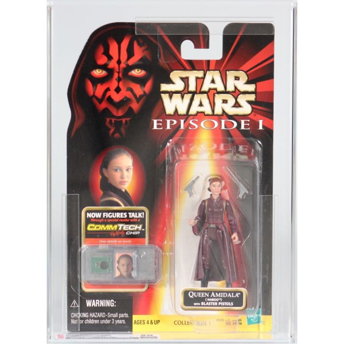 1998 Hasbro Star Wars EP1 Carded Action Figure Queen Amidala Naboo with CommTech Chip