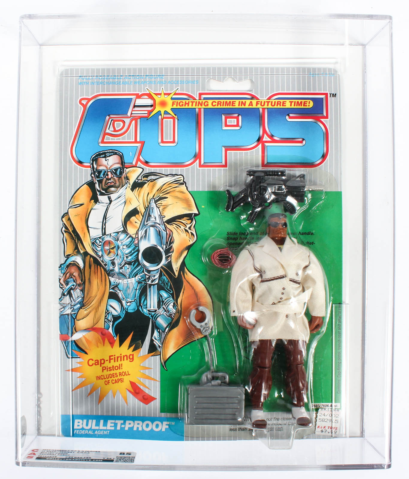 1988 Hasbro C.O.P.S. N Crooks Carded Figure - Bullet-Proof